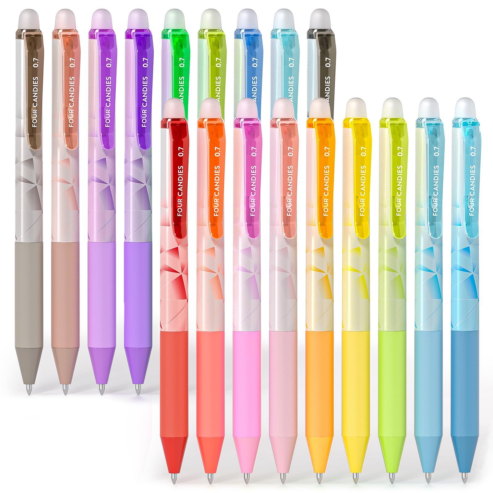 Four Candies 0.7mm Erasable Gel Pens, Make Mistakes Disappear Colored